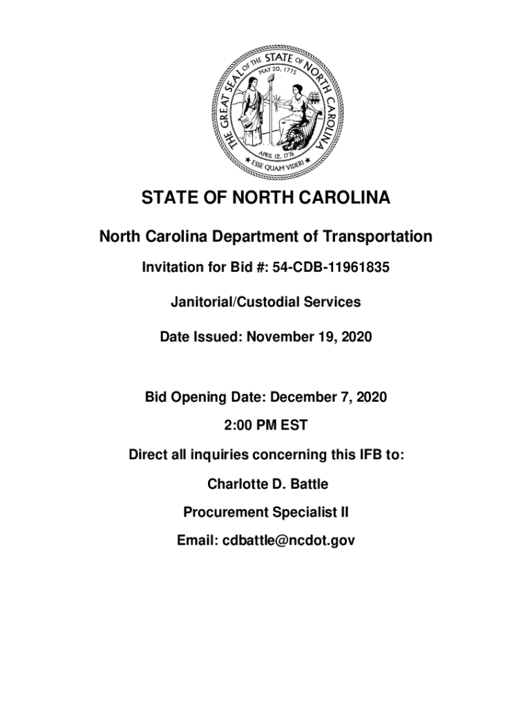 Fillable Online files.nc.gov ncdoa 139361000STATE OF NORTH CAROLINA ...