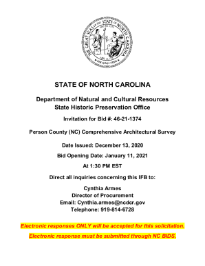 Fillable Online files.nc.gov ncdoa 13945100STATE OF NORTH CAROLINA ...
