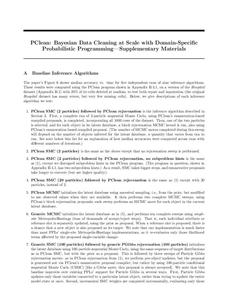 Fillable Online proceedings mlr PClean: Bayesian Data Cleaning at Scale with Domain-Speci c ...