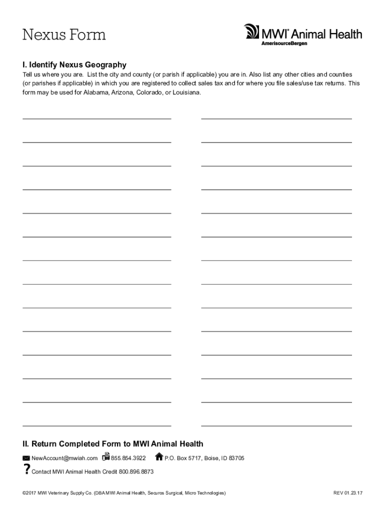 Fillable Online Nexus Form - World Courier Fax Email Print - pdfFiller