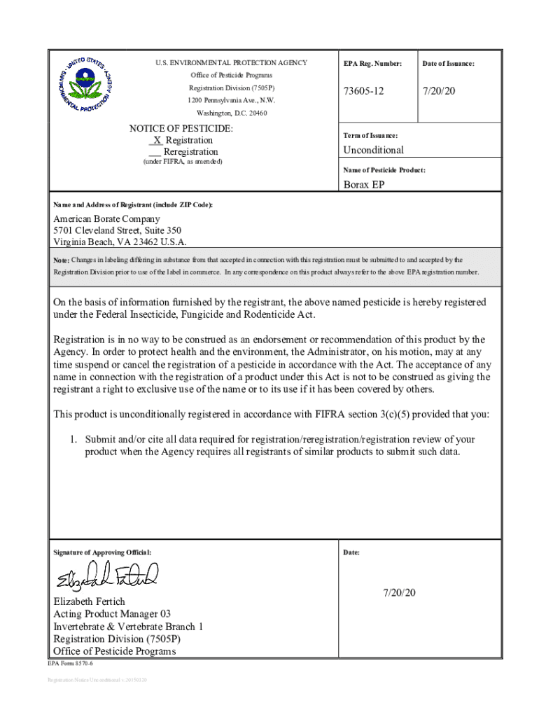 Fillable Online US EPA, Pesticide Product Label, Borax EP,07/20/2020 ...