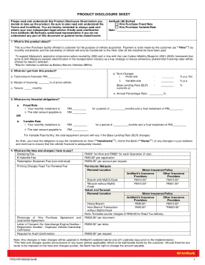 Fillable Online PRODUCT DISCLOSURE SHEET (Read this Product Disclosure ...