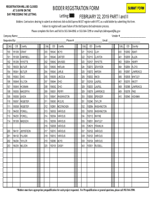 Fillable Online transportation ky Bid Letting - Michigan Fax Email Print - pdfFiller