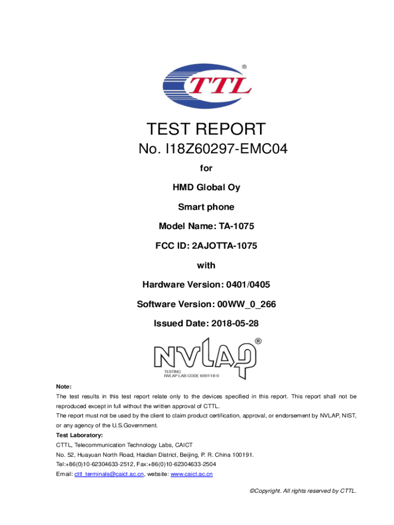 Fillable Online EMC FCC Report. Test Report of Base Station Controller ...