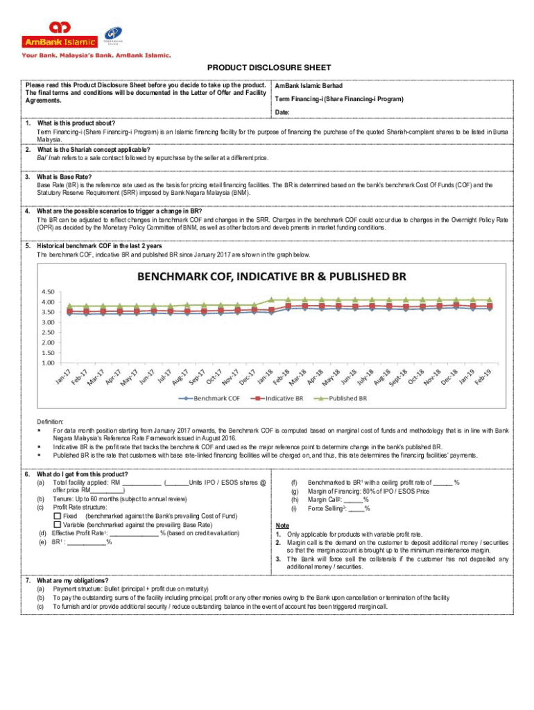 Fillable Online PRODUCT DISCLOSURE SHEET RHB Bank Berhad RHB Credit ...