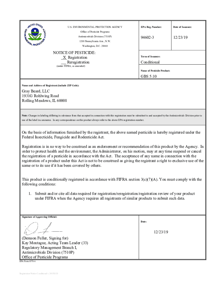Fillable Online US EPA, Pesticide Product Label, GBS 5. Pesticide ...
