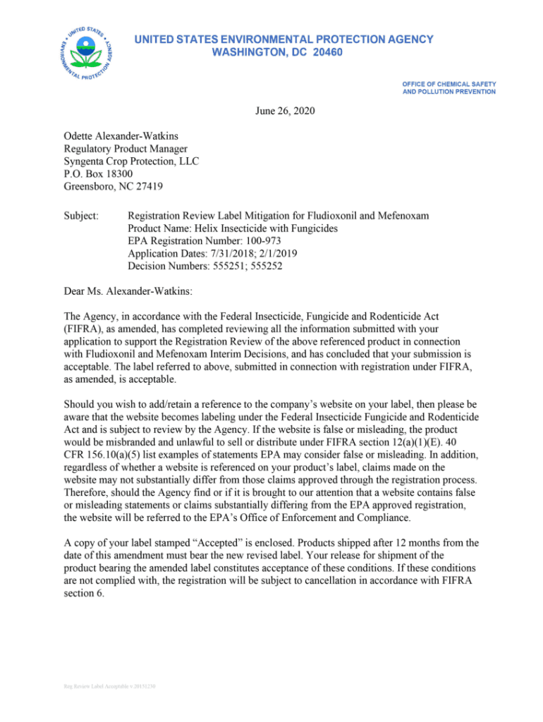 Fillable Online US EPA, Pesticide Product Label, HELIX INSECTICIDE WITH ...