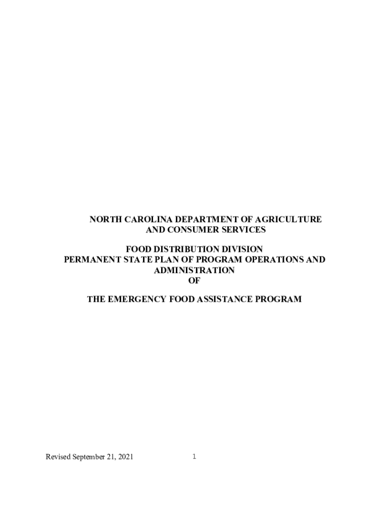 Fillable Online NCDA&CS - Food Distribution Division - North Carolina ...
