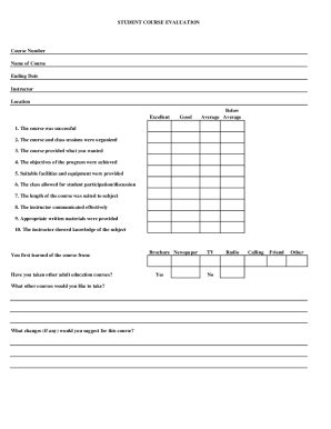 Fillable Online Training Evaluation form - OSHA Fax Email Print - pdfFiller