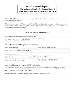 Fillable Online Year 2 Annual Report Massachusetts Small MS4 General ...