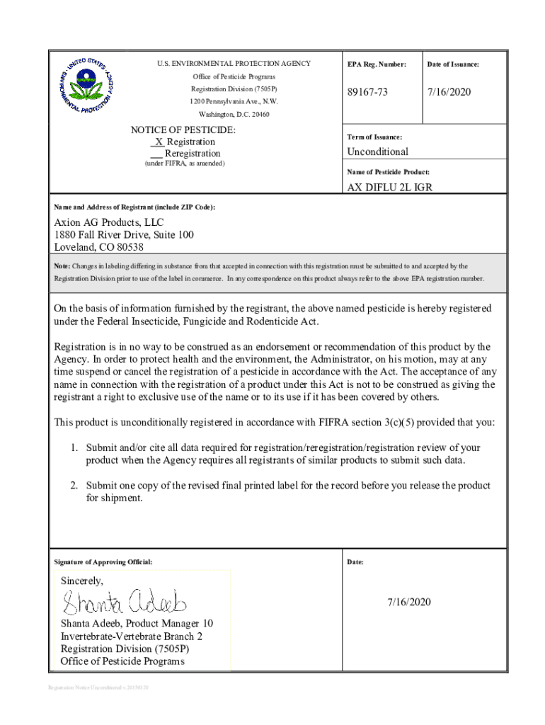 Fillable Online US EPA, Pesticide Product Label, AX DIFLU 2L IGR,07/16 ...