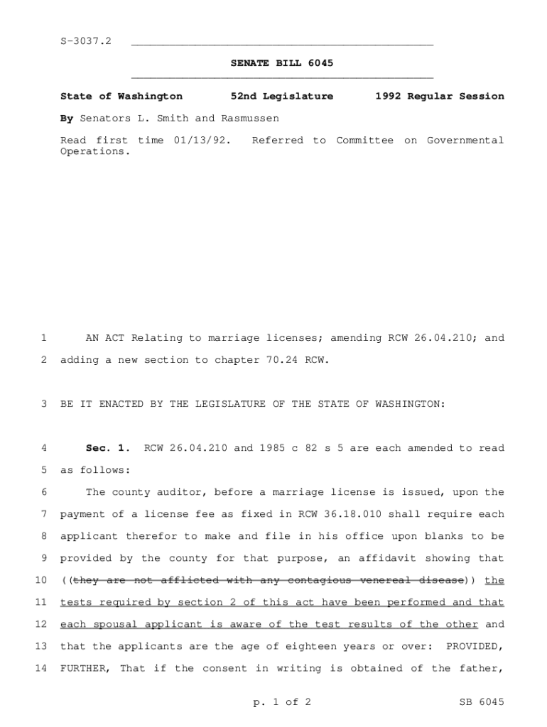 Fillable Online S-3037.2 SENATE BILL 6045 State Fax Email Print - pdfFiller
