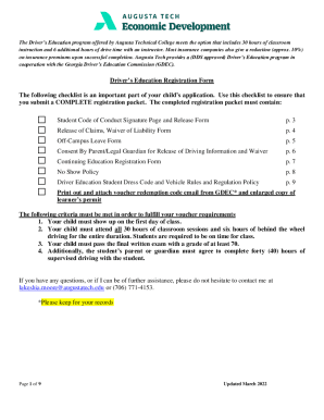 Fillable Online Driver's Education Application Packet Fax Email Print ...