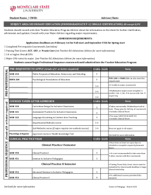 Fillable Online P-12-Program-Sheet.pdf - Montclair State University Fax ...