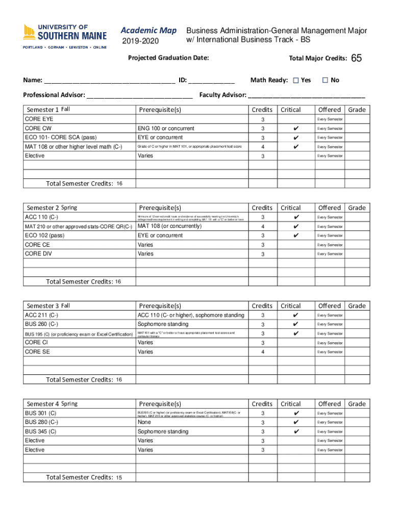 Fillable Online usm maine Academic Maps - University of HoustonMajor ...