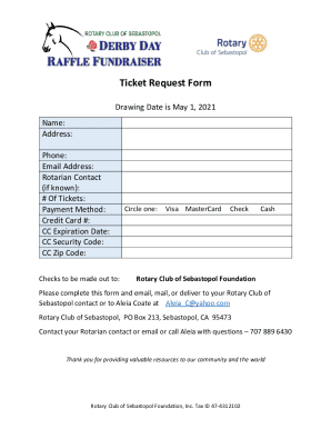 Fillable Online Ticket Request Form - ClubRunner Fax Email Print ...