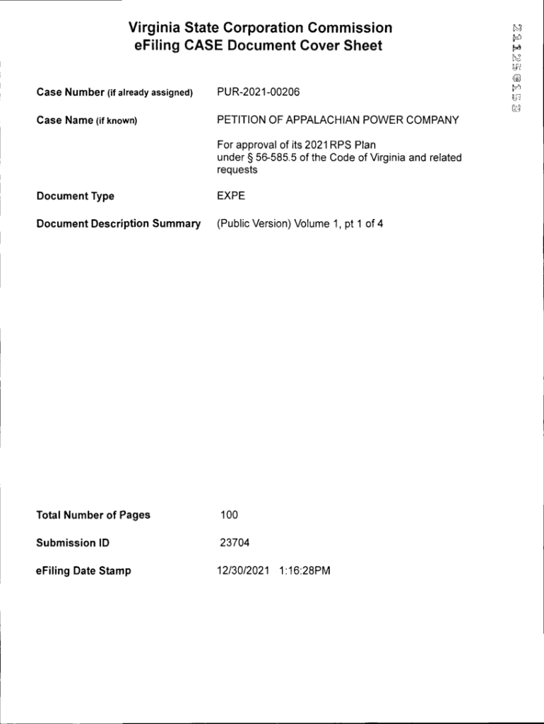 Fillable Online scc virginia Virginia State Corporation Commission - eFiling CASE Document ...