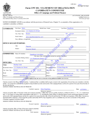 Fillable Online fill.ioForm-CPF-101-STATEMENT-OF-ORGANIZATIONFillable ...