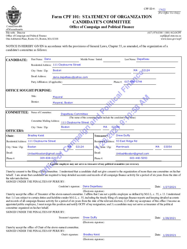 Fillable Online fill.ioForm-CPF-101-STATEMENT-OF-ORGANIZATIONFillable ...