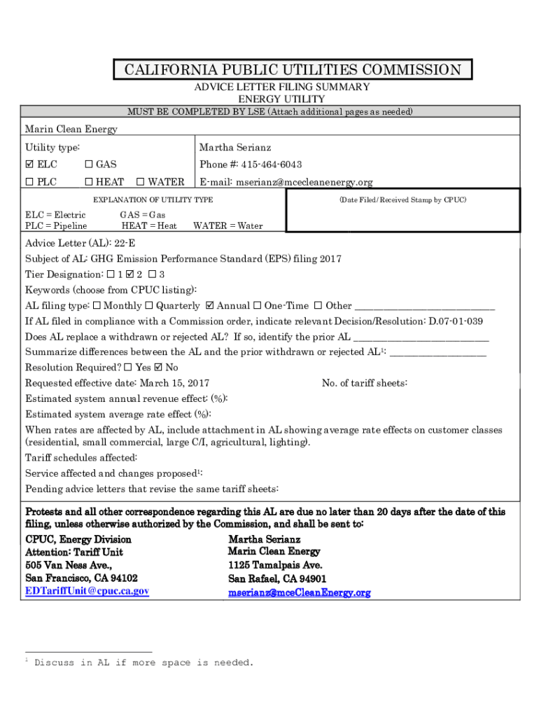 Fillable Online www.cpuc.ca.govadvice-letter-informationAdvice Letter ...