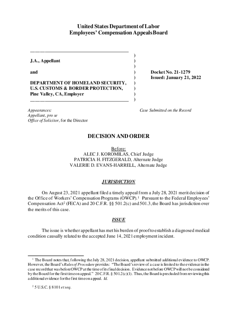 Fillable Online United States Department of Labor Employees ...