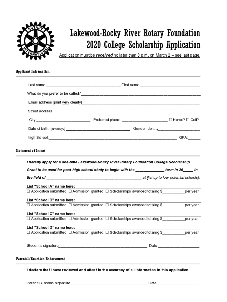 Fillable Online Lakewood-Rocky River Rotary Foundation Fax Email Print ...
