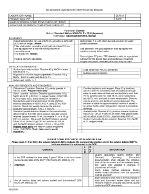 Fillable Online files.nc.govncdeqWater QualityNC DEQ/DWR LABORATORY ...