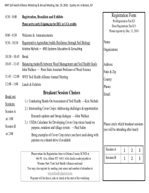 Fillable Online Registration Form Breakout Session Choices ...