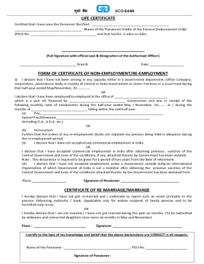Fillable Online FORM OF CERTIFICATE OF NON-EMPLOYMENT/RE-EMPLOYMENT ...