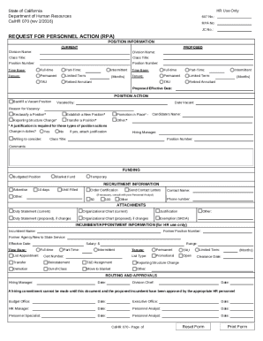 Fillable Online CalHR-070.pdf - Request for Personnel Action Fax Email ...