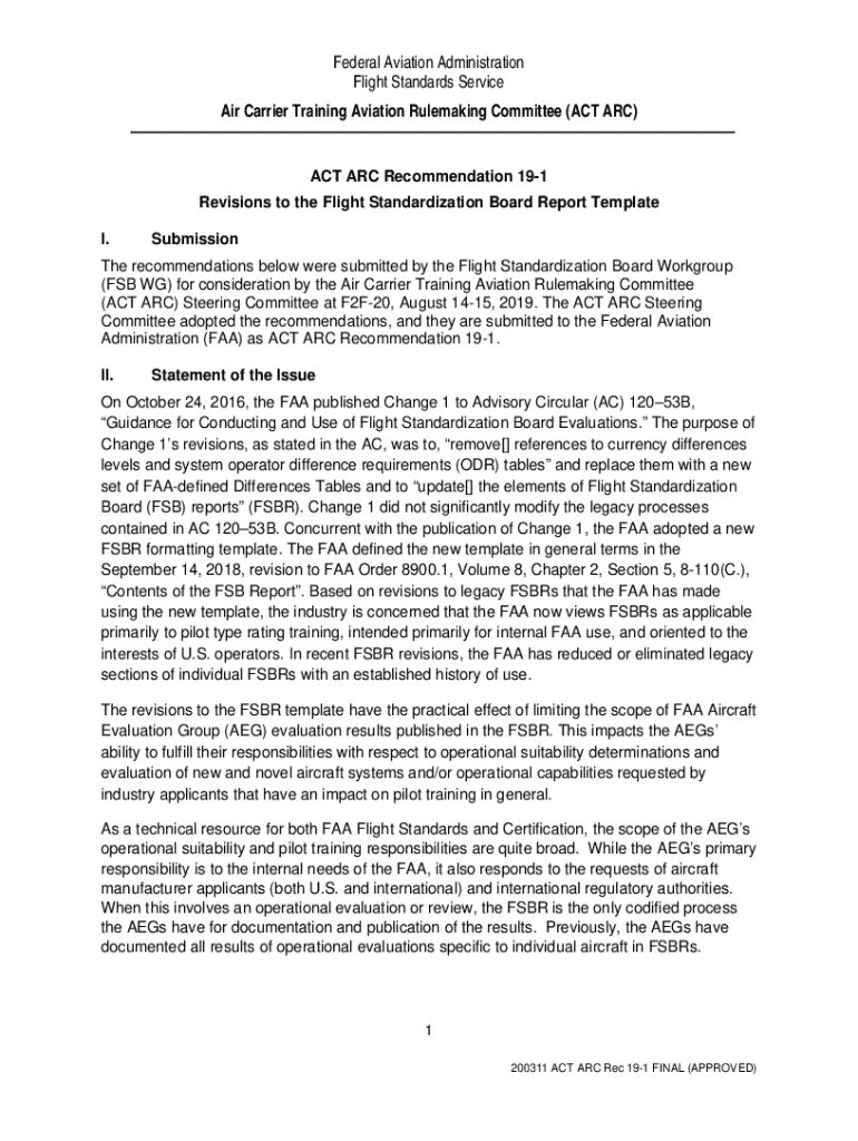 Fillable Online ACT ARC Recommendation 19-1. Recommendations to revise ...