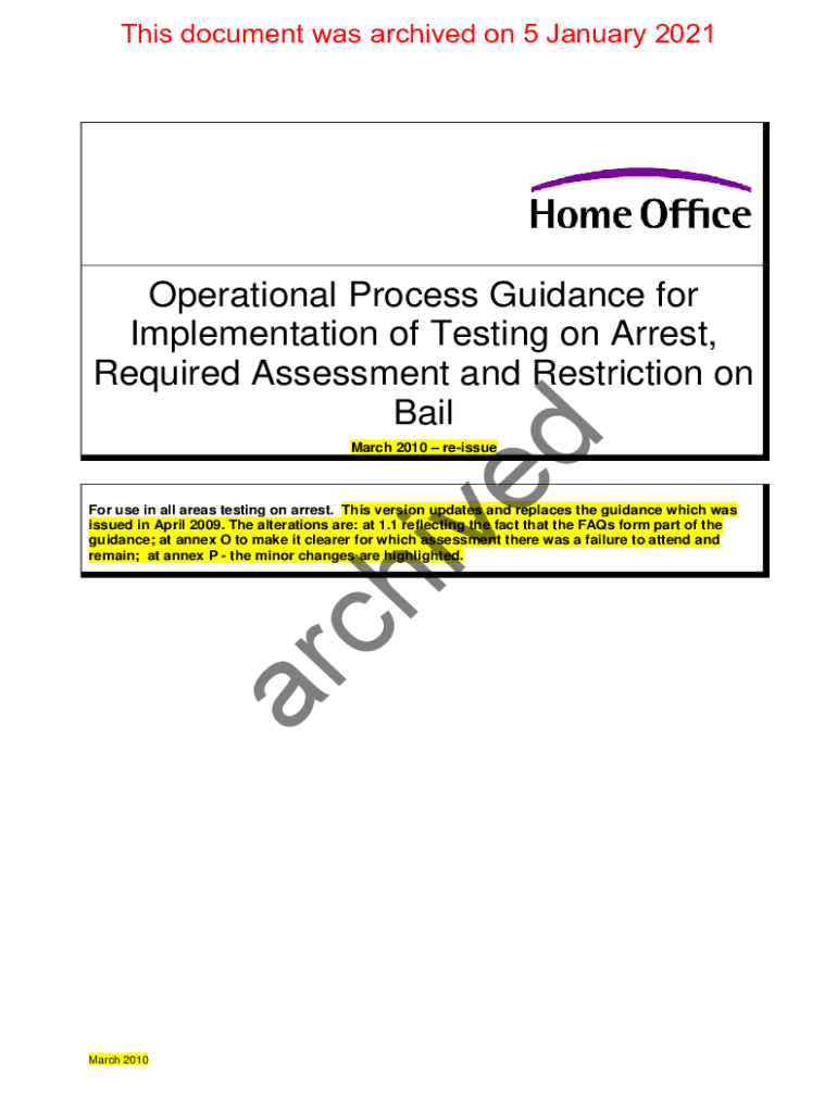 Fillable Online Operational Process Guidance for Implementation of ...