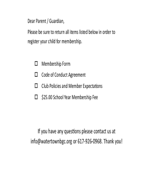 Fillable Online Registration Packet Dear Parent Guardian Register