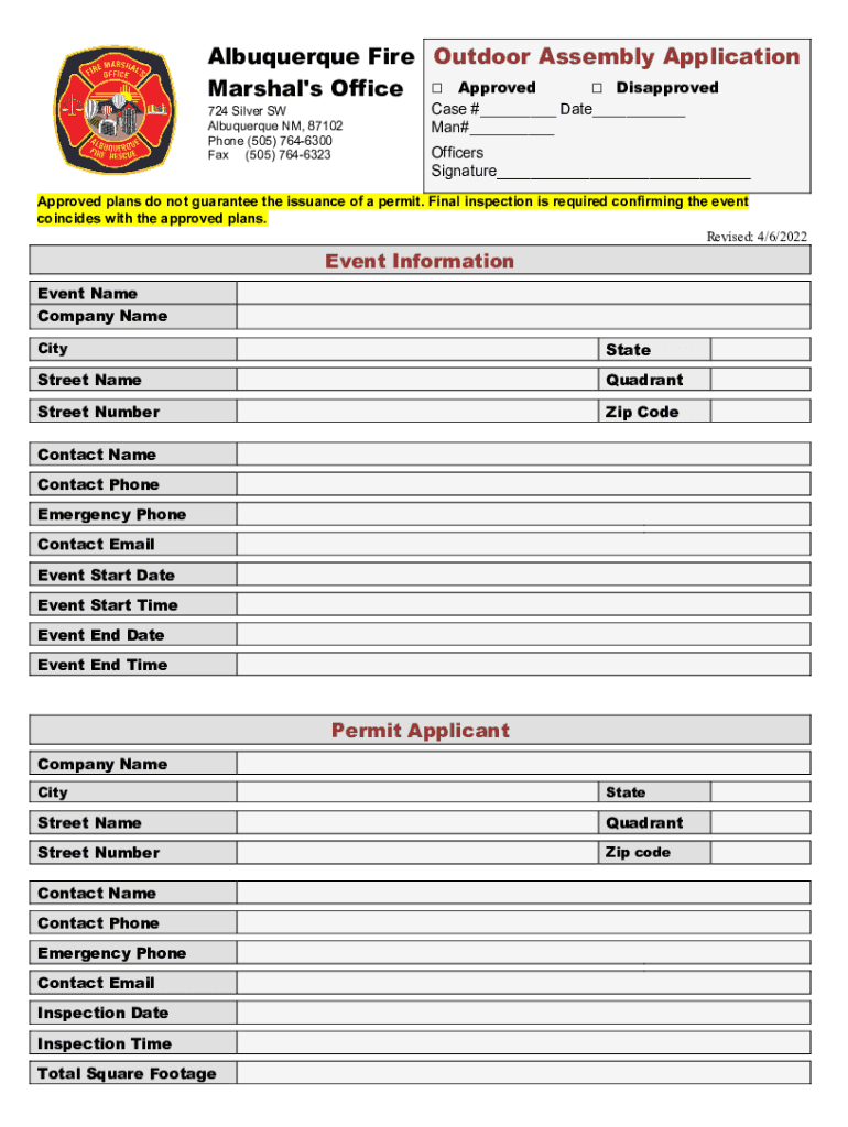 Fillable Online www.uslegalforms.comform-library178438Albuquerque Fire ...