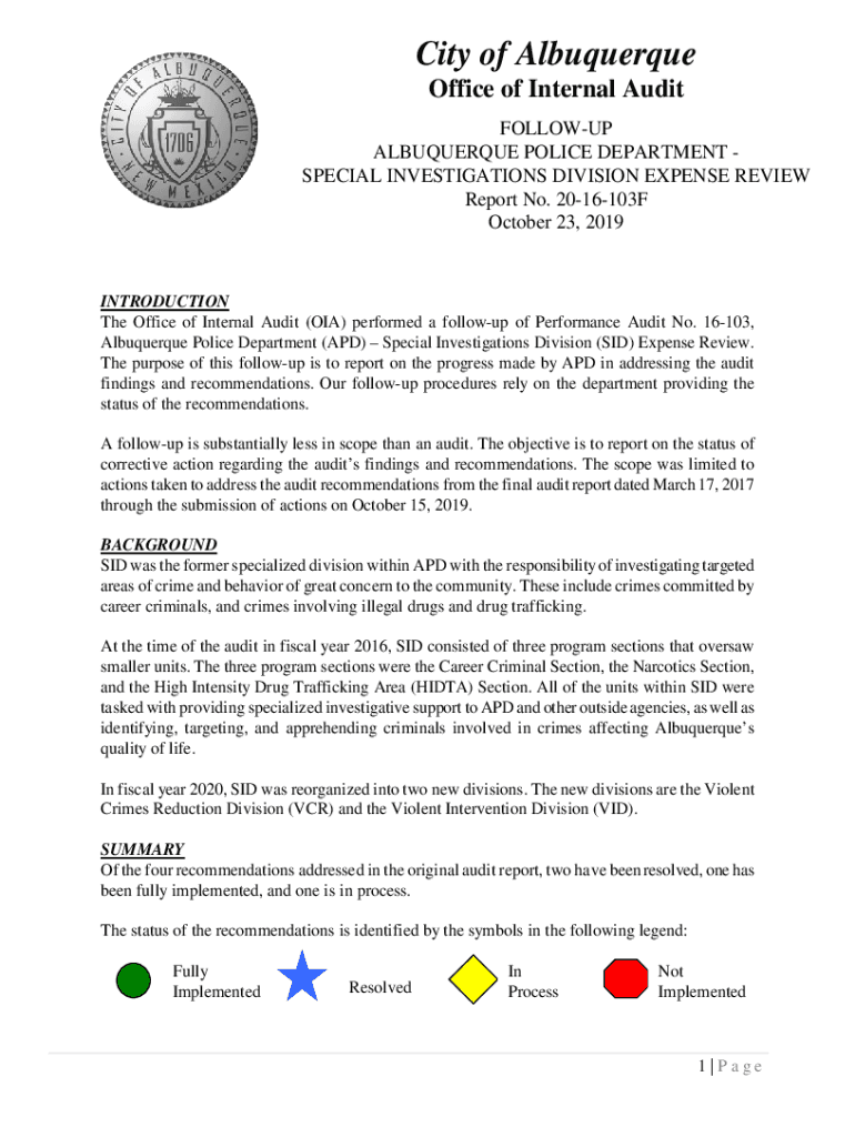 Fillable Online Follow-up - Special Investigations Division Expense ...