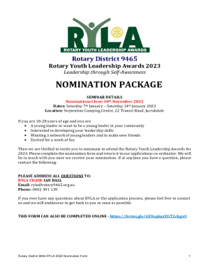 Fillable Online Application Form - RYLA 2023.docx Fax Email Print - pdfFiller