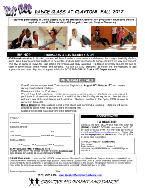 Fillable Online www.claytonparks.comeventsfree-creative-dance-classFree Creative Dance ...