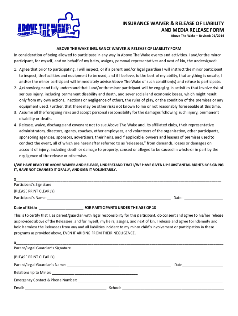 Fillable Online Release of Liability (Waiver Form) - 20 Templates ...