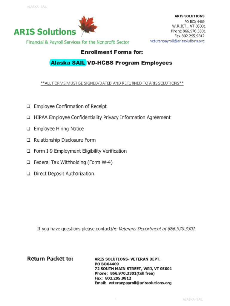 Fillable Online AK-ILC EMPLOYEE ENROLLMENT PACKET - ARIS Solutions Fax Email Print - pdfFiller