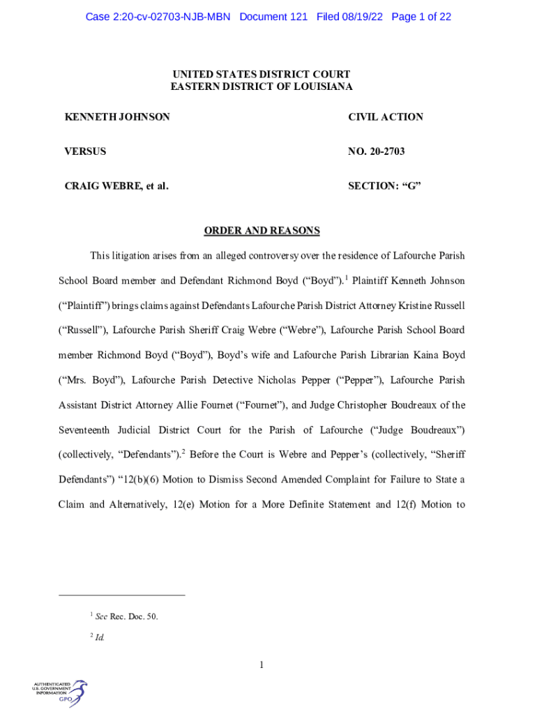 Fillable Online www.govinfo.gov content pkgALEX WILKINS CIVIL ACTION ...