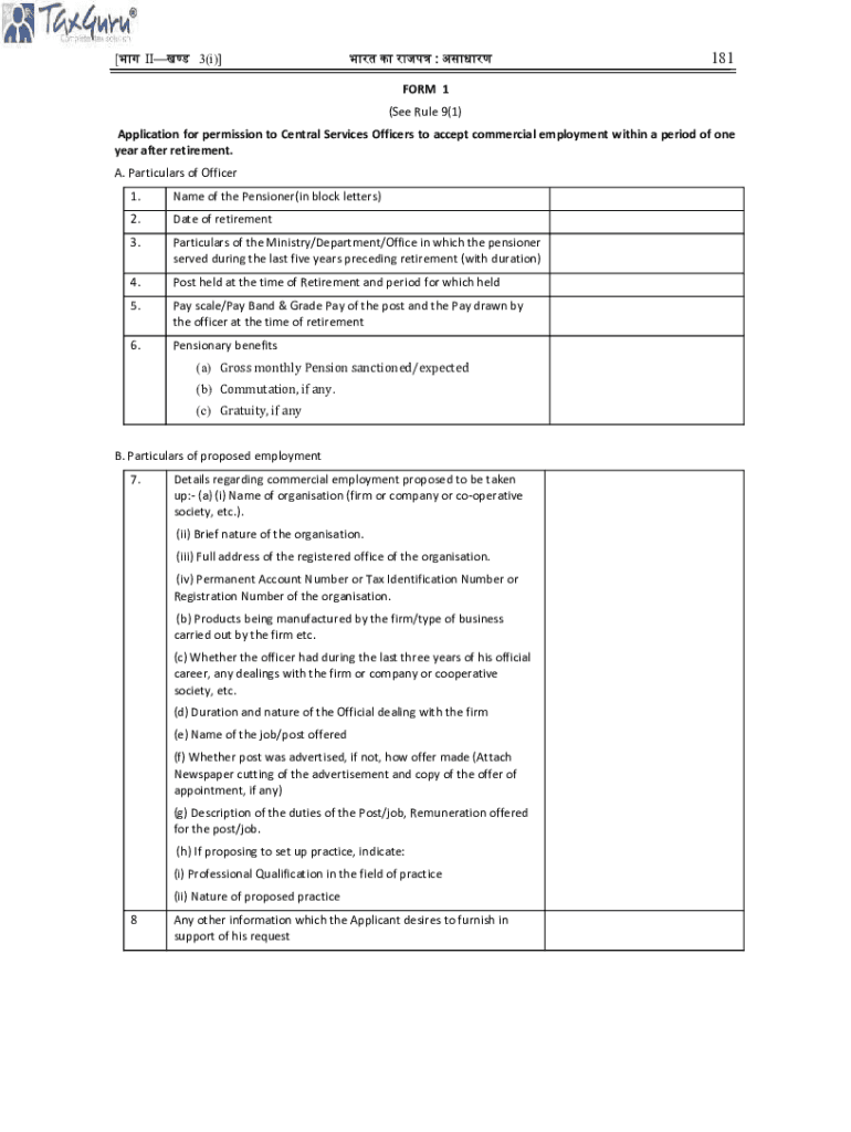 Fillable Online II 3(i) FORM 1 (See Rule 9(1) Application for ...