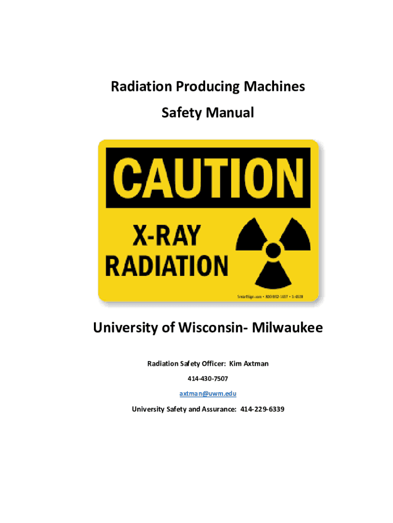 Fillable Online Radiation Producing Machines Safety Manual Fax Email ...
