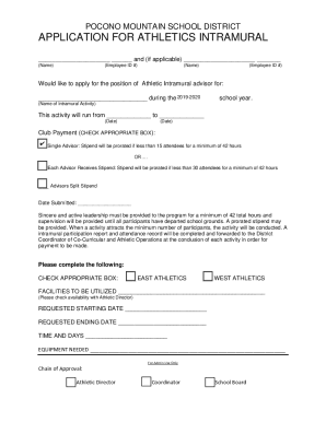 Fillable Online POCONO MOUNTAIN SCHOOL DISTRICT APPLICATION FOR ...