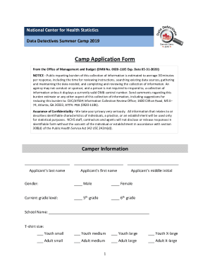Fillable Online www.cdc.govnchsdataCamp Application Form - cdc.gov Fax ...