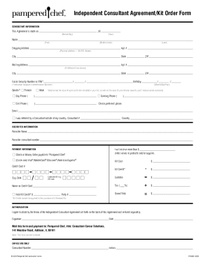 Fillable Online Independent Consultant Agreement/Kit Order Form Fax ...