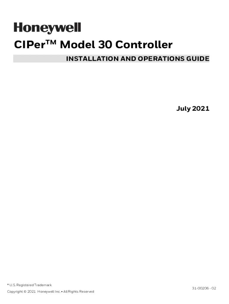 Fillable Online CIPer Model 30 Installation and Operations Guide. CIPer ...