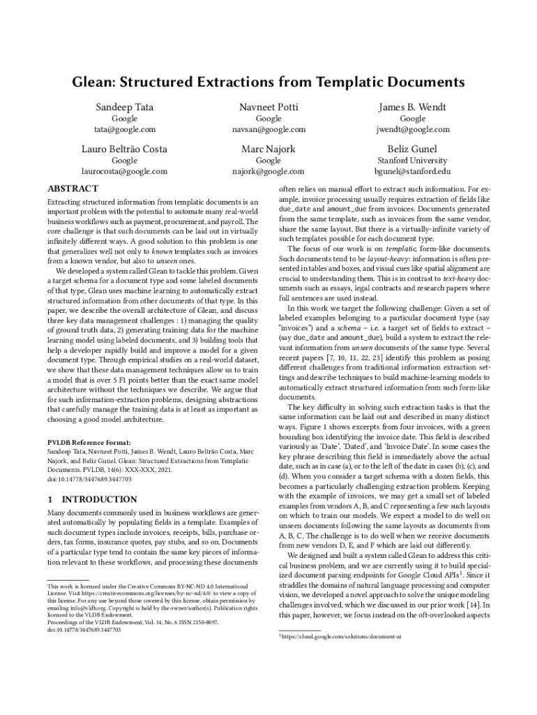 Fillable Online Glean: Structured Extractions from Templatic Documents ... Fillable Online Glean: Structured Extractions from Templatic Documents ...
