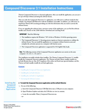 Fillable Online Compound Discoverer 3.1Installation Instructions ...