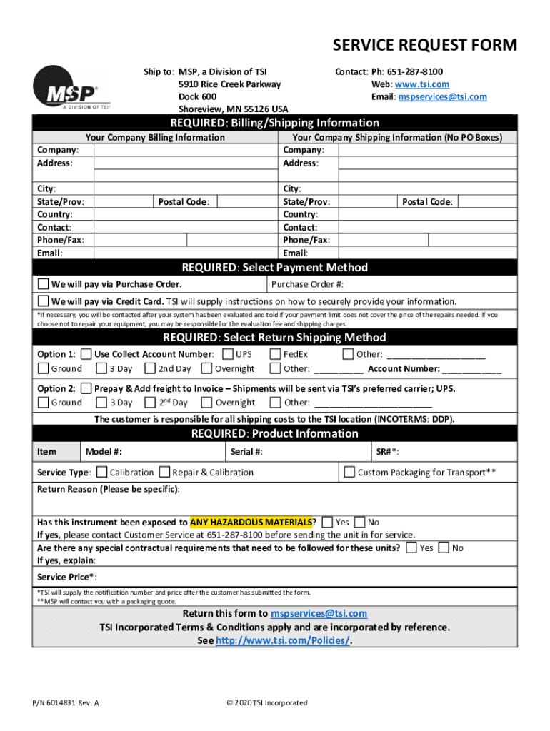 Fillable Online usermanual.wikimf9506ddf780e1741130dd9dc4294cSERVICE REQUEST FORM - TSI ...