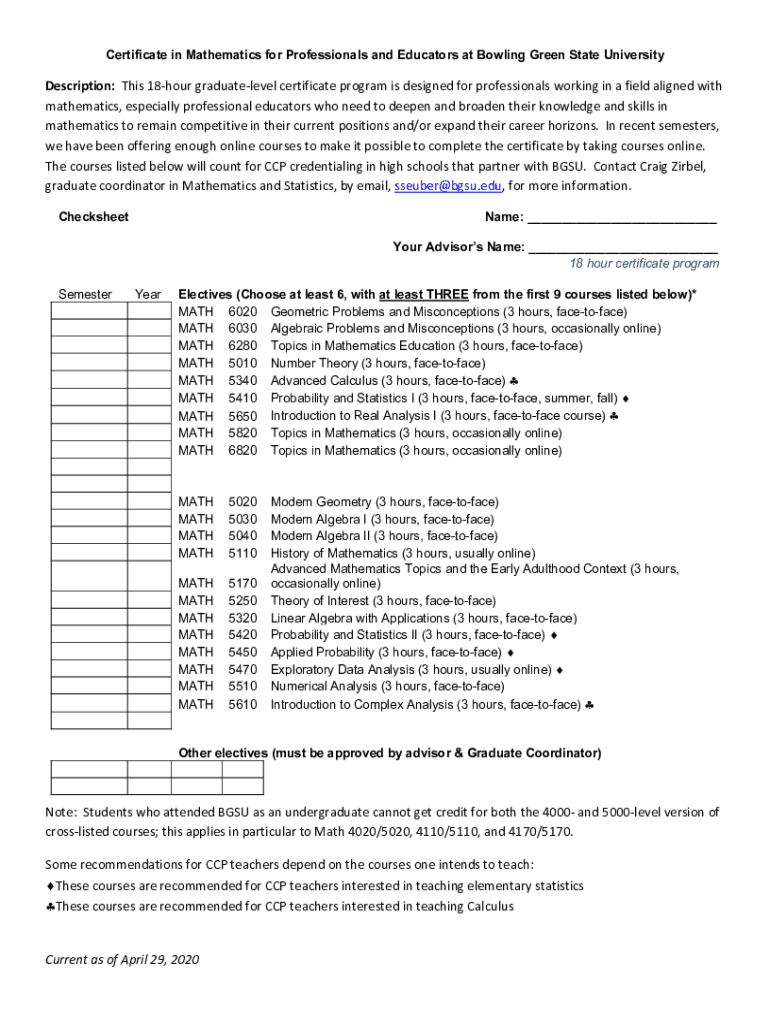 Fillable Online This 18-hour graduate-level certificate program is ...
